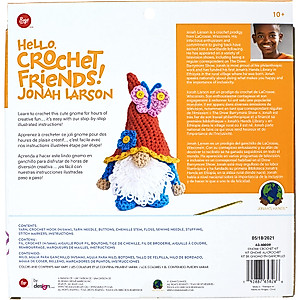 Boye Jonah's Hands Gnome Beginners Crochet Kit for Kids and Adults, Multicolor 12 Piece, Small