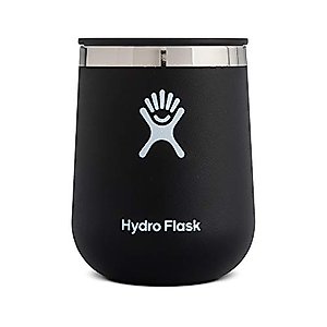 Hydro Flask 10 oz Wine Tumbler - Stainless Steel & Vacuum Insulated - Press-In Lid - Black