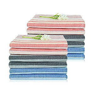 COTTON CRAFT- Fouta Hand Towel 12 Pack - Beach Bath Pool Travel Camp Sauna Gym Spa Party Lightweight Mediterranean Peshtemal Quick Dry Low Lint Oversized Absorbent Durable Sand Free - 20 x 30 Multi