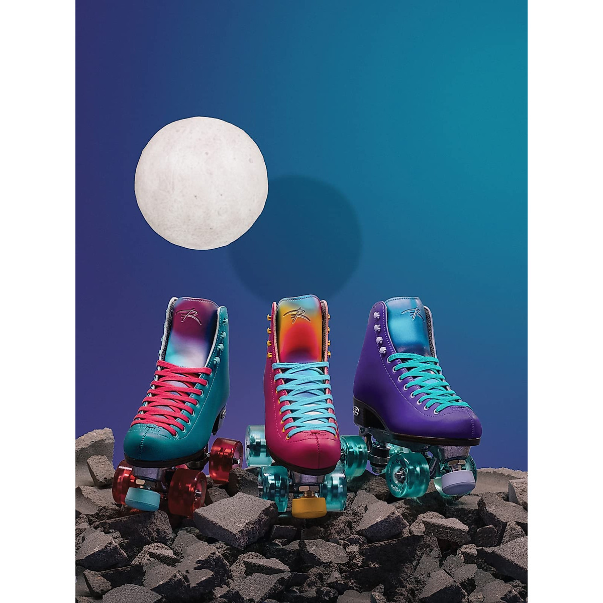 Riedell Orbit Roller Skate - Outdoor Womens Quad Roller Skate | Ultraviolet | Size 7