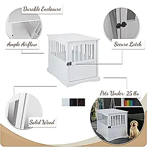 Casual Home Wooden Medium Pet Crate, End Table, Espresso