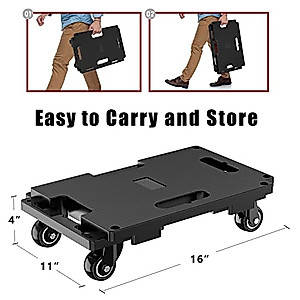 SOLEJAZZ Moving Furniture Dolly Connectable, 440 LBS Capacity Piano Dolly, Heavy Duty 4 Wheel Cart for Heavy Furniture, Black, 1 Pack