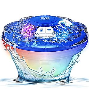 Pyle PLEDFN8.5 Pool Fountain with 6 Mode LED Light Show, Water Resistance IP68, Built in Rechargeable Battery, Floating Sprinkler for Swimming Pools & Pond, Multi-Color