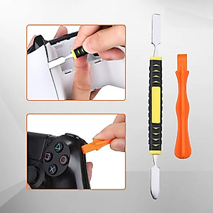 JOREST Repair Kit for Xbox One/360/X PS4 PS3 PS5, PH0 T6 T8 T10 Torx Security Screwdriver, Crowbars,Tweezers, Cleaning Tool for Controller and Console