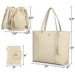 kookoomia Handbags for Women Fashion Shoulder Bags Women Casual Tote Tassel Satchel Hobo Bags Purse Set 3pcs