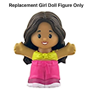 Replacement Parts for Fisher-Price Little People Barbie Dreamhouse Playset - HCF61 ~ Replacement Girl Doll Figure ~ Pink and Yellow Outfit ~ Brown Hair