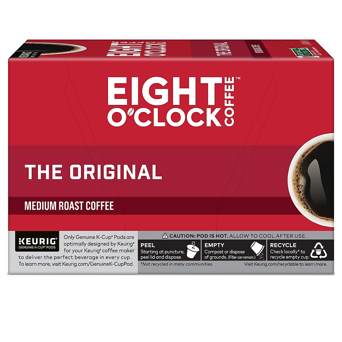 Eight O'Clock Coffee The Original, Single-Serve Keurig K-Cup Pods, Medium Roast Coffee Pods, 72 Count
