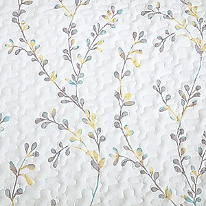 Exclusivo Mezcla Microfiber Quilted Throw Blanket, Flower Pattern Throw Blanket for Bed/Couch/Sofa, Soft and Lightweight (50"x 60",White)