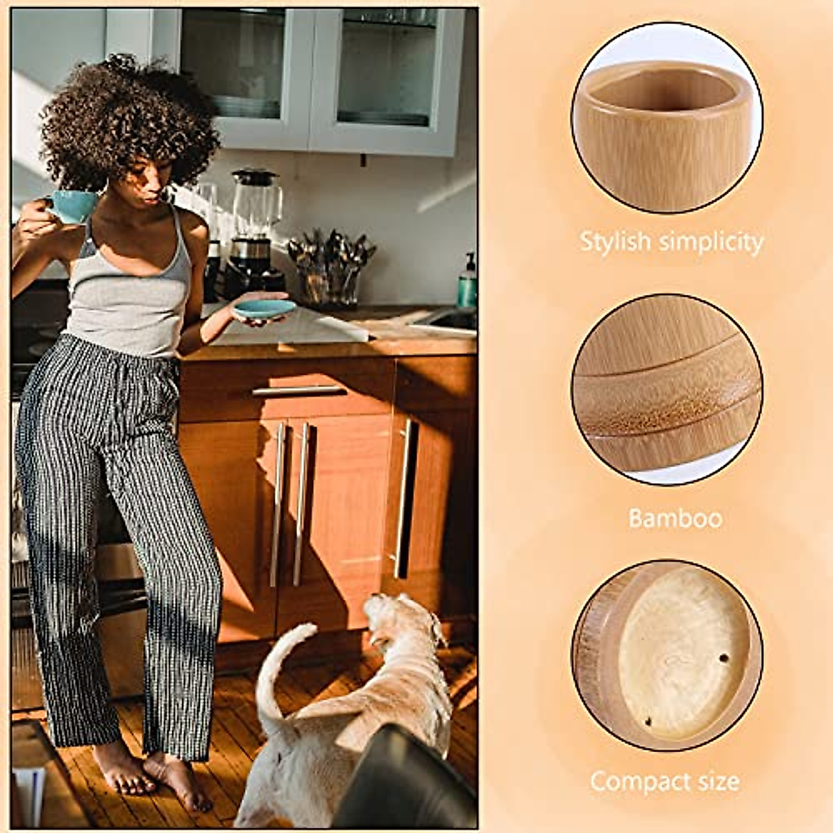 Zerodeko 2 pcs Makeup Chopsticks Household Spoons Wood Bamboo Fork Organizers Bucket Utensils Supplies for Tools Forks Cutlery Holder Cooking Spoon Simple Pencil Tableware Storage Crock