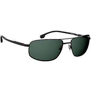 Carrera Men's 8036/S Rectangular Sunglasses, Black/Green, 62mm, 18mm