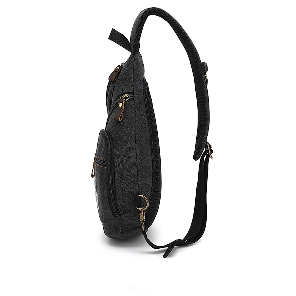 Canvas Sling Bag Crossbody Backpack Over Shoulder Daypack Casual Cross Chest Side Pack Outdoor Cycling Hiking Travel (Green)