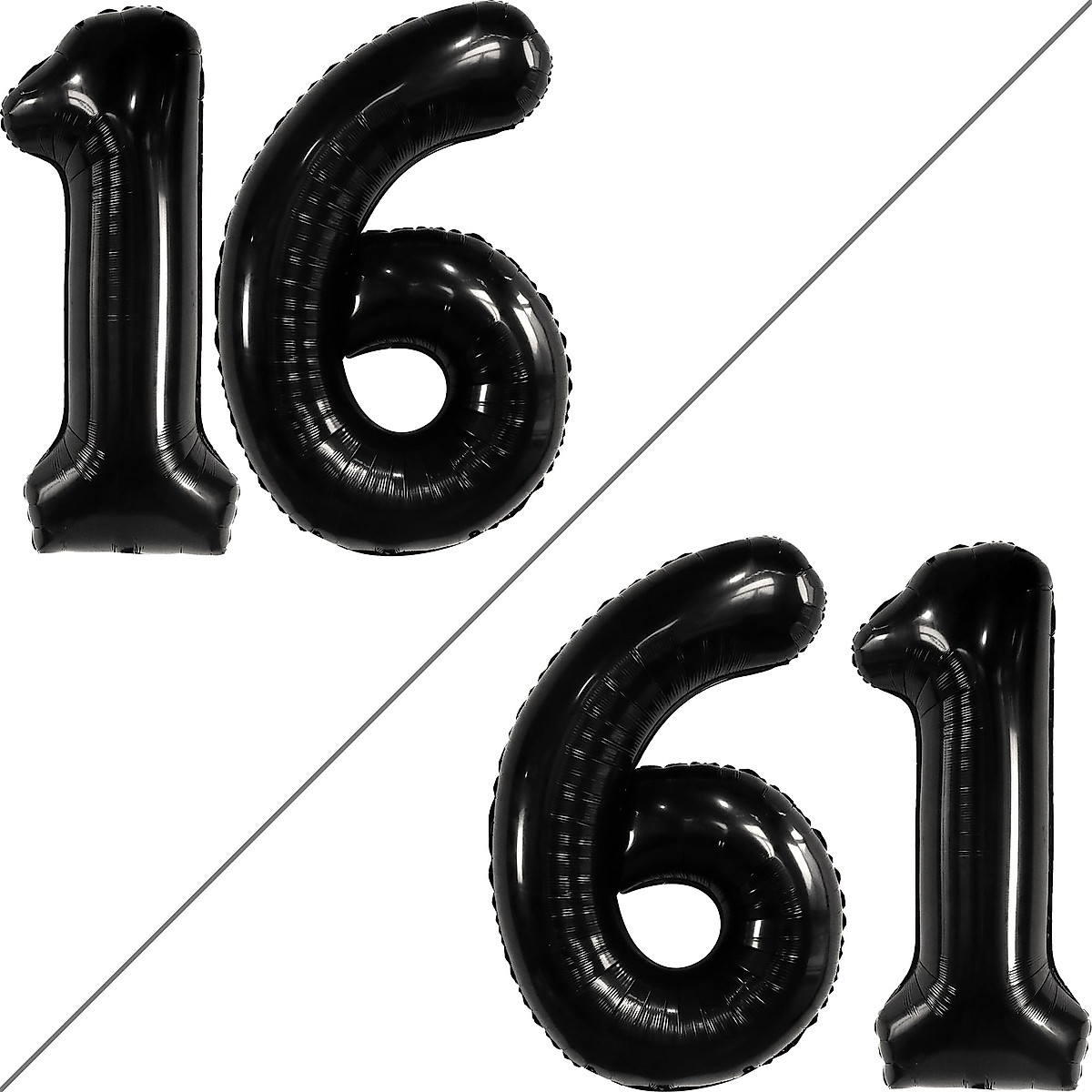 KatchOn, Giant Black 16 Balloon Numbers - 40 Inch | 16 Birthday Balloons for Sweet 16 Birthday Decorations | 16th Birthday Decorations for Boys | Sixteen Balloon, 16th Birthday Decorations for Girls