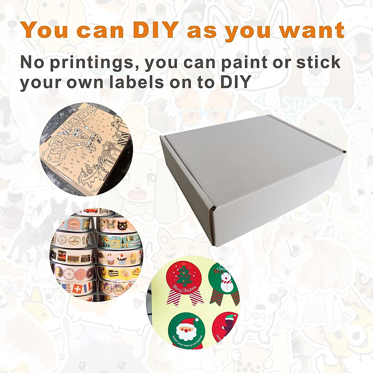 CH-BOX 50 Pack 7x6x2'' Small Shipping Boxes, Corrugated Cardboard Mailers for Business, White (CM762)