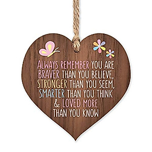 Always remember you are braver wood signs with quotes | birthday presents for friends | positive gifts inspirational plaques uplifting for women | wall decor encouragement
