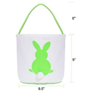 Easter Basket Plain Soft Cloth Bucket Bunny Egg Hunt Canvas Small Collapsible Cheap Bag Gift Bulk Empty