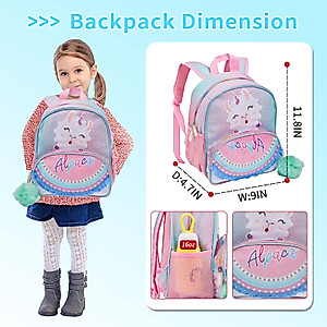 VICKNIY Girl Preschool Backpack for Age 2-5, Toddler Kids Pink Backpacks, Alpaca Sheep Backpack Small Kids Backpacks, Cute Kindergarten Backpack for Girl