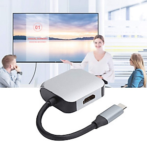 USB Type C Hub,HDMI Type C Hub Adapter,TypeC to HDMI Compatible + 1080P VGA USB Hub Docking Station Adapter,Plug and Play.