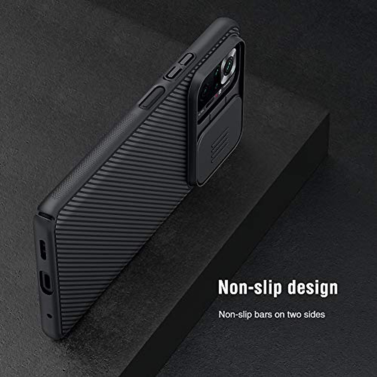 for Xiaomi redmi Note 10 Pro Case, Nillkin CamShield Slim case Protective Cover with Camera Protector Hard PC and TPU Ultra Thin Anti-Scratch Phone Case for Redmi Note 10 pro/Note 10 pro Max (Black)