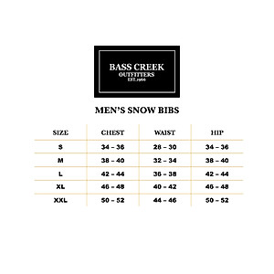 Bass Creek Outfitters Men's Snow Bib - Insulated Overall Ski Pants, Size X-Large, Black