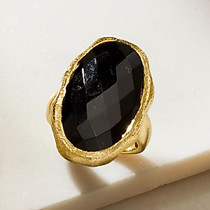 Ross-Simons Onyx Ring in 18kt Gold Over Sterling. Size 8
