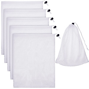 Boao 6 Pack Vacuum Pool Cleaner Fine Mesh Bag 9 x 13.8 Inch Nylon Pool Vacuum Net Bag Replacement Bag for Pool Leaf Vacuum for Pool Spa Jet Vacuum Pool Cleaner Inground and Above Ground Swimming Pools