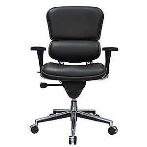 Eurotech Seating Ergohuman Leather Swivel Chair, Black (Mid Back)