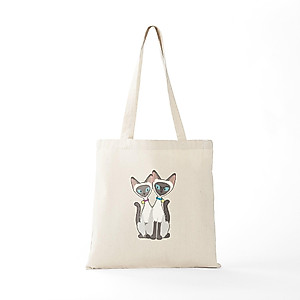 CafePress Siamese Cats Tote Bag Natural Canvas Tote Bag, Reusable Shopping Bag