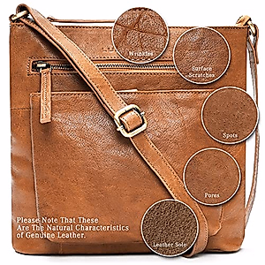 LUXEORIA Genuine Leather Crossbody Sling Bag for Women Classy Light Brown