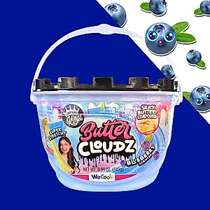 COMPOUND KINGS Fluffy Butter Cloudz Compound Bucket for Girls & Boys | Sensory Toys | Non-Toxic & Non-Sticky | Stress Relieving Tactile | (Bright Blueberry)