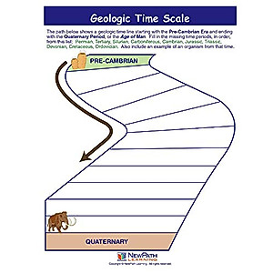 NewPath Learning-947122 Geologic Time Scale Visual Learning Guides, Set/5-4-Panel, 11" x 17" Laminated Guides, Full-Color Graphic Overview, Write-On/Wipe-Off Activities