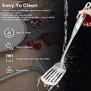 BAERFO High-grade Stainless Steel Slotted Spatula,Cooking Slotted Turner for Kitchen 1-Pcs (13.5 inch)