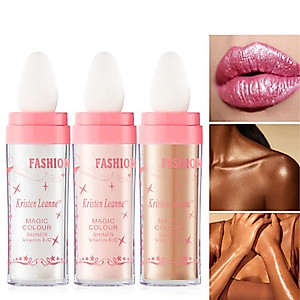 2 Pack Polvo De Hadas, Body Brightens the Natural Three-dimensional Face Blusher Patting Polvo De Hadas Powder Highlighter Makeup. (01# White moonbeam)