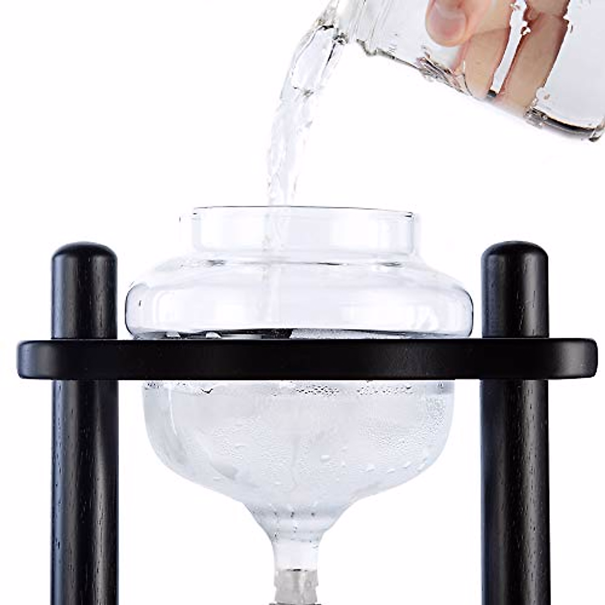 Yama Glass Cold Brew Maker I Ice Coffee Machine With Slow Drip Technology I Makes 6-8 cups (32oz), Large Capacity Cold Brew Coffee Tower, Black