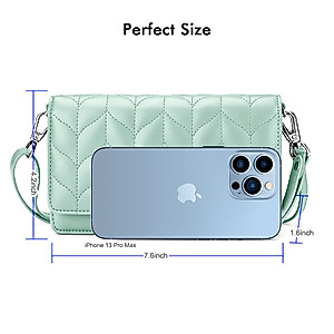 nuoku Women Small Crossbody Purse Cell Phone Wristlet Wallet Purse with RFID Card Slots and Strap for Women