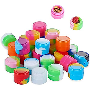 KUVIS 2ml Silicone Containers Concentrate Airtight Oil Non-stick Food Grade Jars (30)