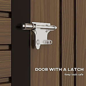 Outsunny 6' x 4' Metal Outdoor Storage Shed, Garden Tool Shed with Ventilation Slots for Backyard, Patio, Lawn, Oak Colored