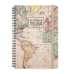 Legami - Spiral Large Weekly Planner, 12 Months, from January 2024 to December 2024, Folding Planner 2024/2025, Elastic Closure, Final Pocket, Address Book, 15 x 21 cm, Travel Theme