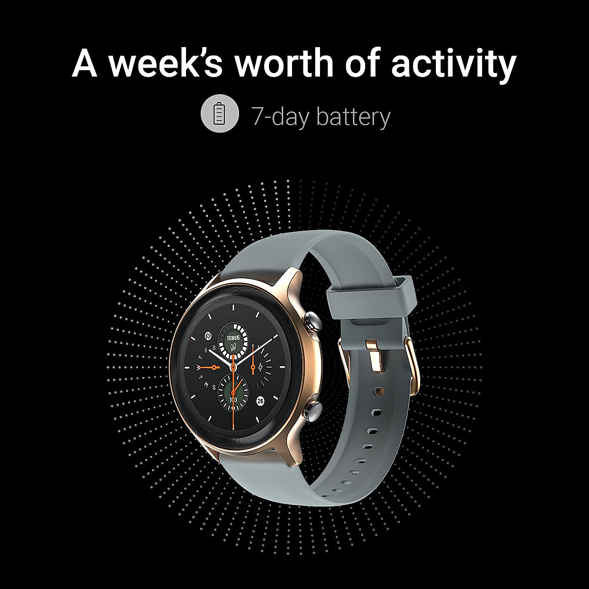 NoiseFit Active Smartwatch for Android and iPhone Fitness Tracker Fitness smartwatch Heart Rate Monitor for Men and Women- Zesty Grey