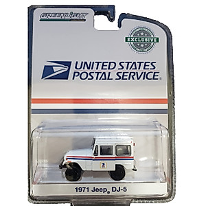 Collectibles Greenlight 29997 1971 DJ-5 Postal Service - White with Red and Blue Stripes (Hobby Exclusive) 1/64 Scale