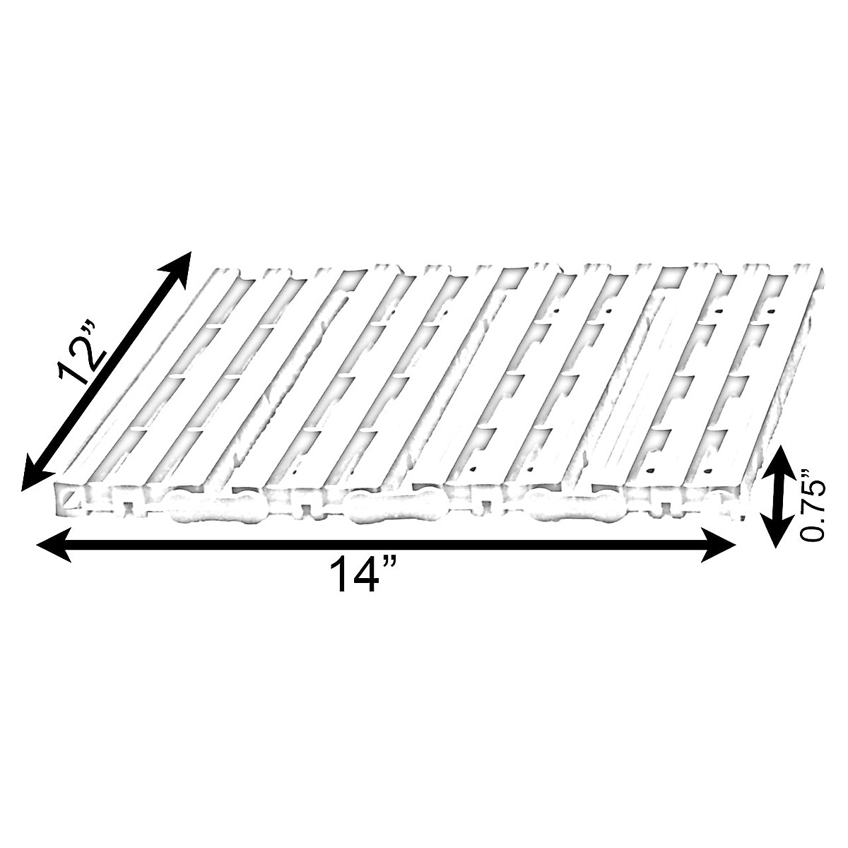 Gardenised QI004106 Black Garden Pathway Track Outdoor Waterproof Tile Anti-Slip Pavers Floor Mat, 14" Long