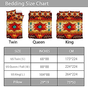 gearider Navajo Duvet Cover Set of 3, Ultra Soft Aztec Tribal Geometric Print Bedding Set with Zipper Closure for All Seasons, Size Queen