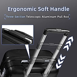 imiomo Luggage Hardside Suitcase Sets,3 Piece Travel Luggage Sets with Spinner Wheels,Lightweight PP Luggae Sets Clearance with TSA Lock (Black)