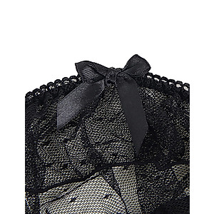 comeondear Women Lace Garter Belt for Stockings with G-String Black Garter Skirt ?Black, XXX-Large=US 12-14?