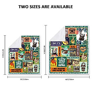 YunTu Sloth Throw Blankets Sloth Gifts for Women and Girls Sloth Lovers Super Soft Warm Sherpa Sloth Blankets for Kids and Adults