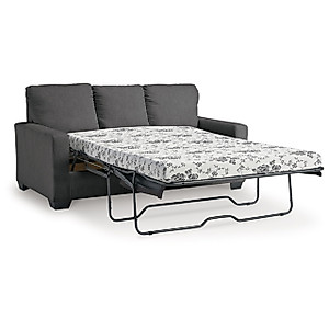 Signature Design by Ashley Rannis Casual 2-in-1 Sofa Sleeper with Folding Gel Memory Foam Mattress, Full, Gray