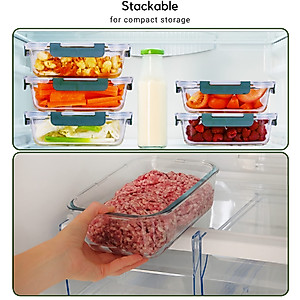 Brieftons Glass Meal Prep Containers: 5 Pack, 30 Oz with Airtight, Leakproof Snap Locking Lids, Perfect for Food Storage, Lunch & Portion Control, BPA-Free, Microwave, Oven, Freezer & Dishwasher Safe
