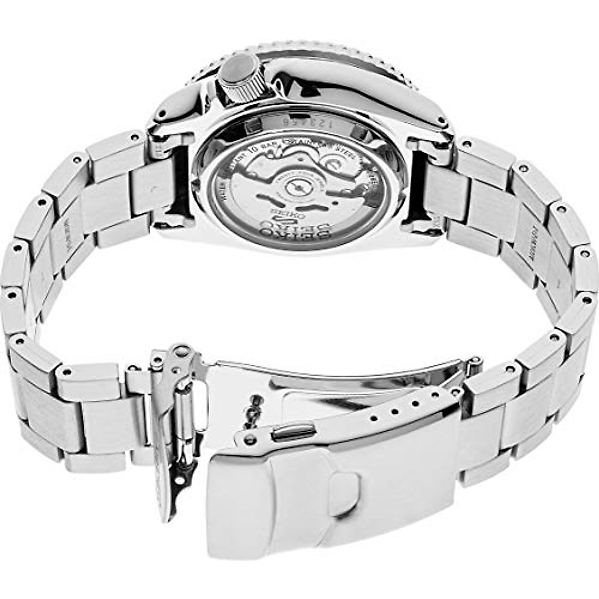 SEIKO Men's 5 Sports Automatic Watch with Stainless Steel Strap, Silver, 22 (Model: SRPE71)