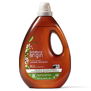 Botanical Origin Plant-based Laundry Detergent Orange Blossom and Citrus Leaves, 54 oz (72 loads)