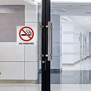 4 Pack No Smoking Signs for Businesses, Aluminum Metal Sticker for Restaurants, Public Spaces, Self-Adhesive (5.5 x 5.5 In)