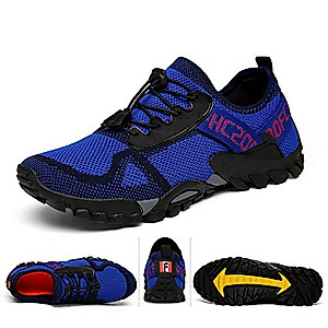 ABAO Hiking Shoes Men Women Outdoor Sports Shoes Non-Slip Breathable Sneakers Low Top Walking Shoes for Outdoor Trailing Trekking Walking Climbing Travel Lightweight Blue 8 Women/6.5 Men